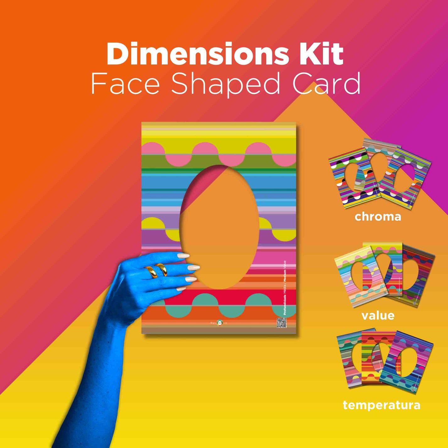 Face Shaped Cards - Dimensions | color analysis tools | Drops de Cor